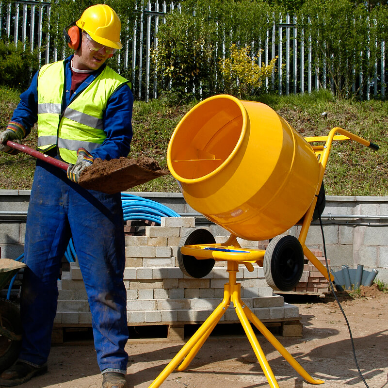 Compact tip up professional mixers Minimix 140 concrete tip-up mixers ...